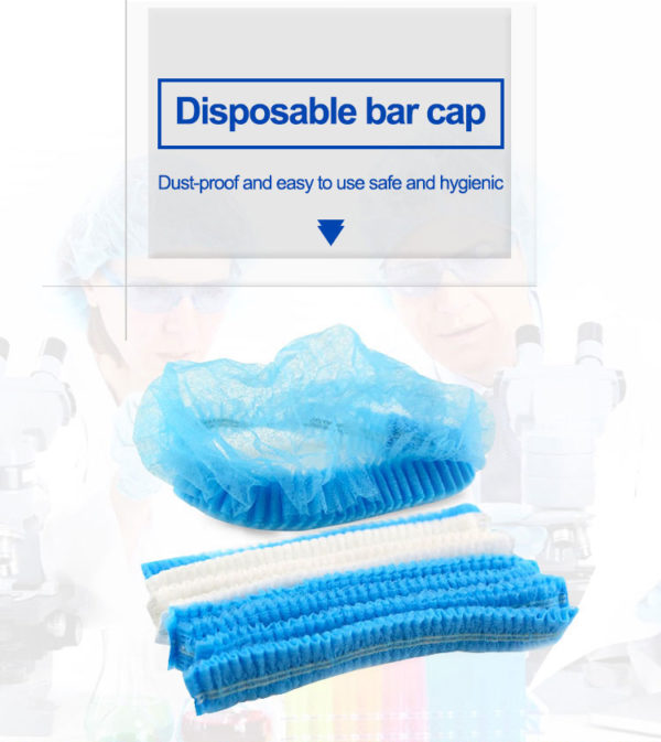 Disposable Non Woven Strip Clip Surgical Hat Doctor Round Mob Cap